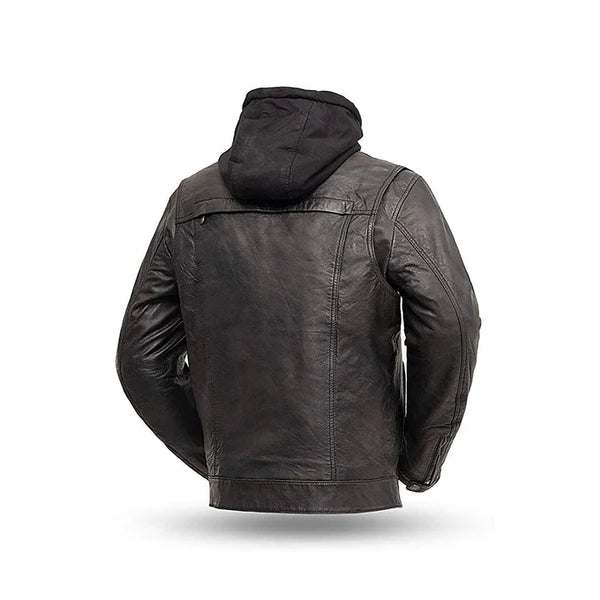Men's Dutch Leather Removeable Hood Original Biker Jacket – Nomad Nappa
