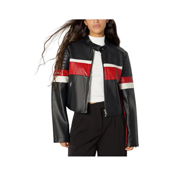 Women's Full Zip Snap Collar Trendy Biker Jacket – Nomad Nappa